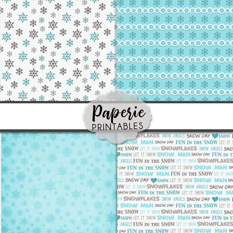 Snow Day Digital Paper 12x12 Digital Scrapbooking Paper 30 - Etsy
