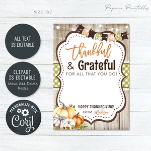 Editable Thanksgiving Gift Card Holder: Thanks a Latte (5x7) (digital ...