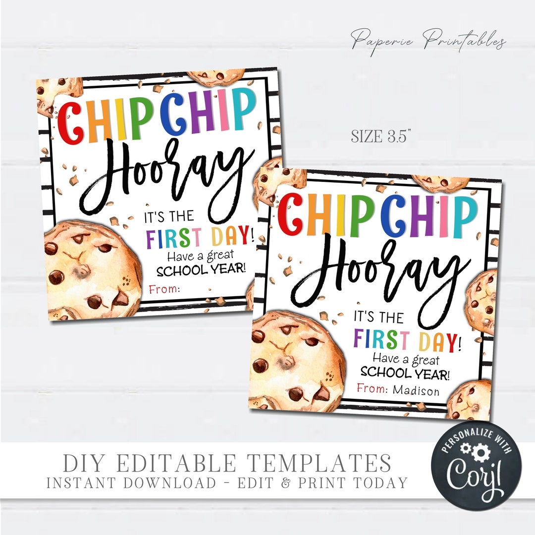 EDITABLE Cookie Teacher Gift Tag, Thank You First Day of School Teacher ...