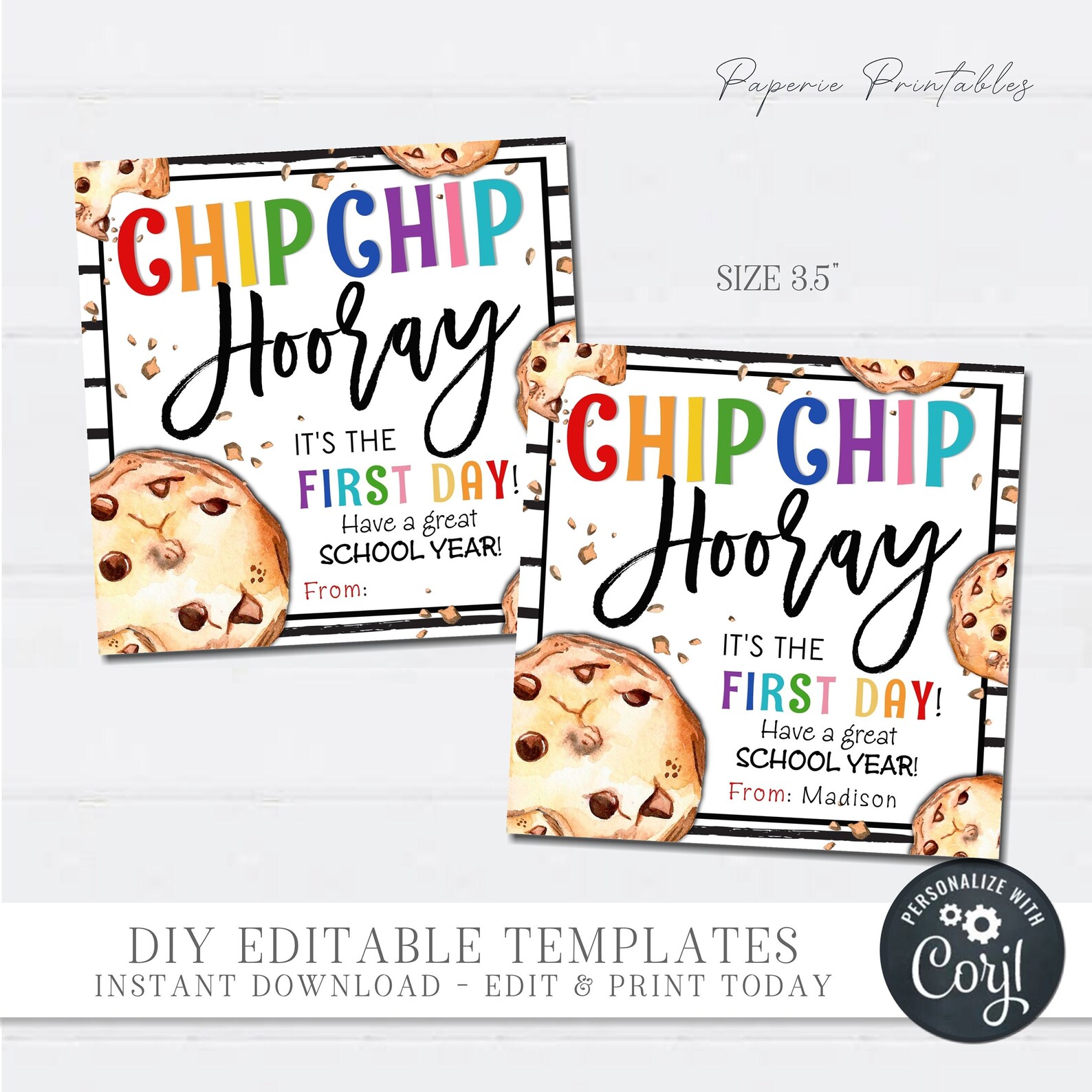EDITABLE Cookie Teacher Gift Tag, Thank You First Day of School Teacher ...