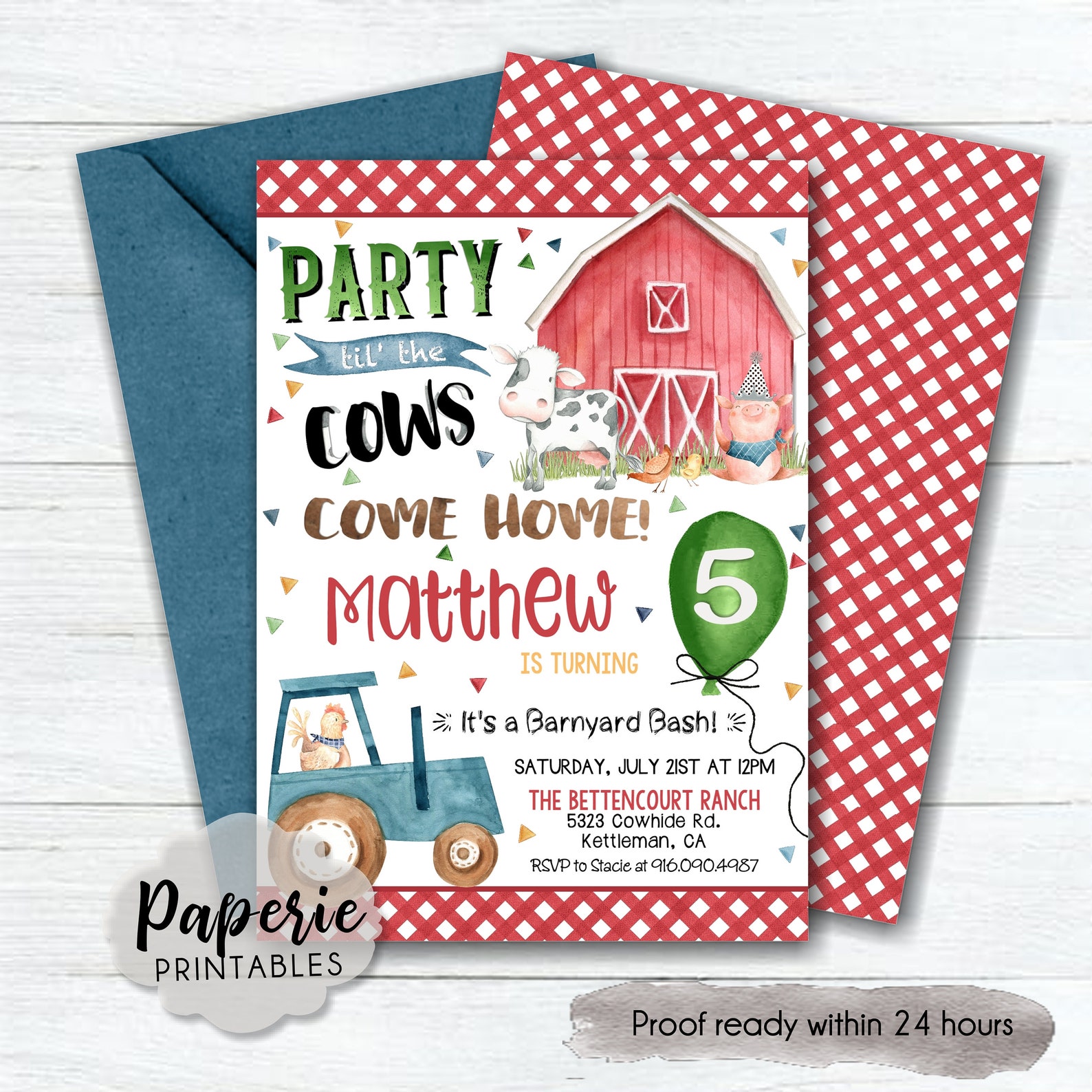 Farm Birthday Invitation Barn Party Barnyard Birthday - Etsy