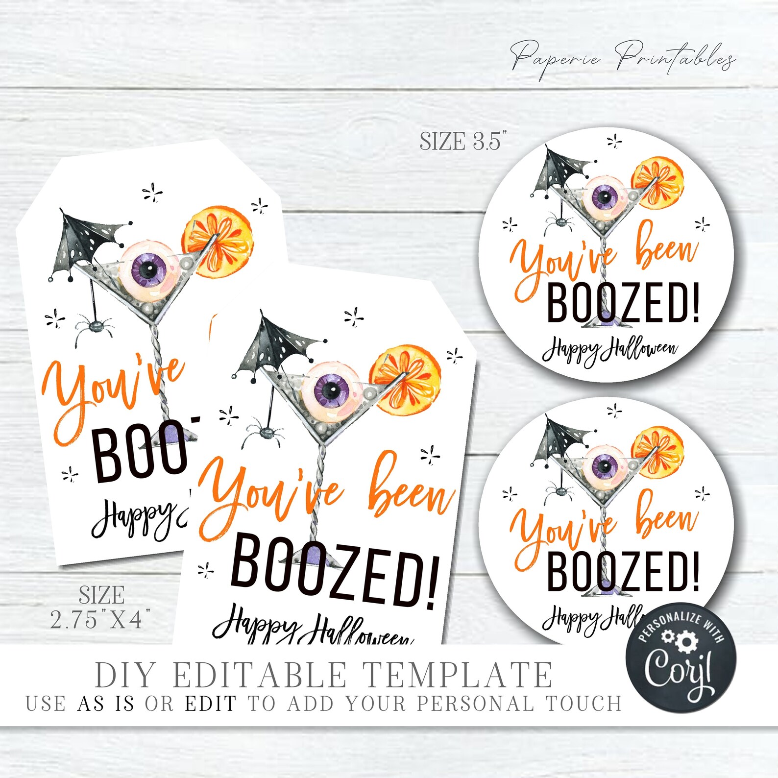 Editable You've Been Boozed Halloween Game: Printable Wine Hanger ...