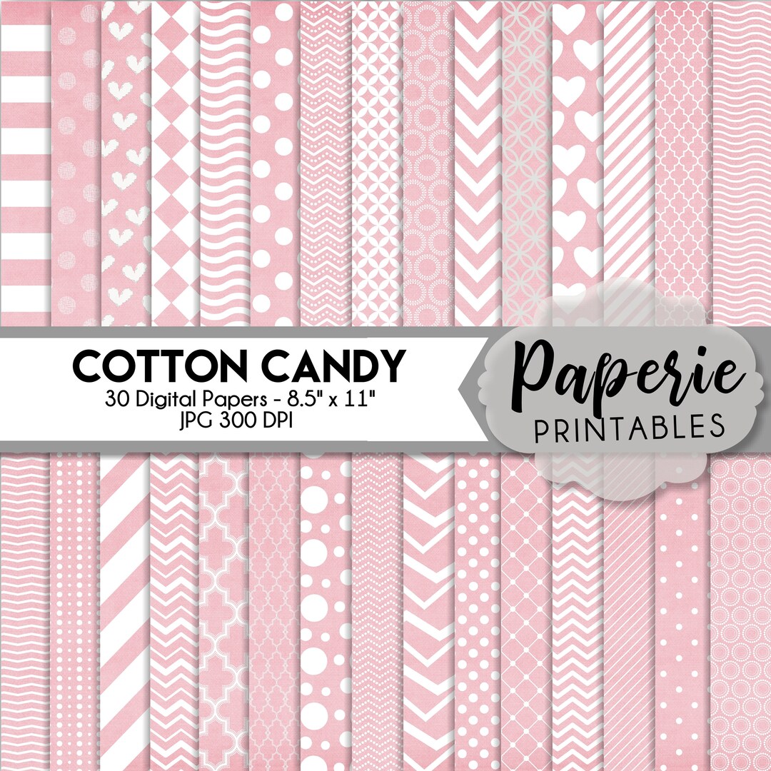 Pink & White Pattern Digital Paper, 8.5x11 Digital Scrapbooking Paper ...