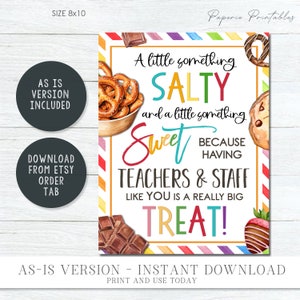 Salty & Sweet Teacher Appreciation Sign: Editable DIY (digital Download ...