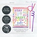 Editable Silly Straw Valentine Cards, Crazy Straw Valentine Tags, Ex ...