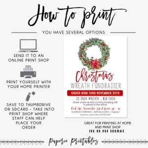 EDITABLE Wreath Sale Fundraiser Flyer, Christmas Wreath Sale Fundraiser ...