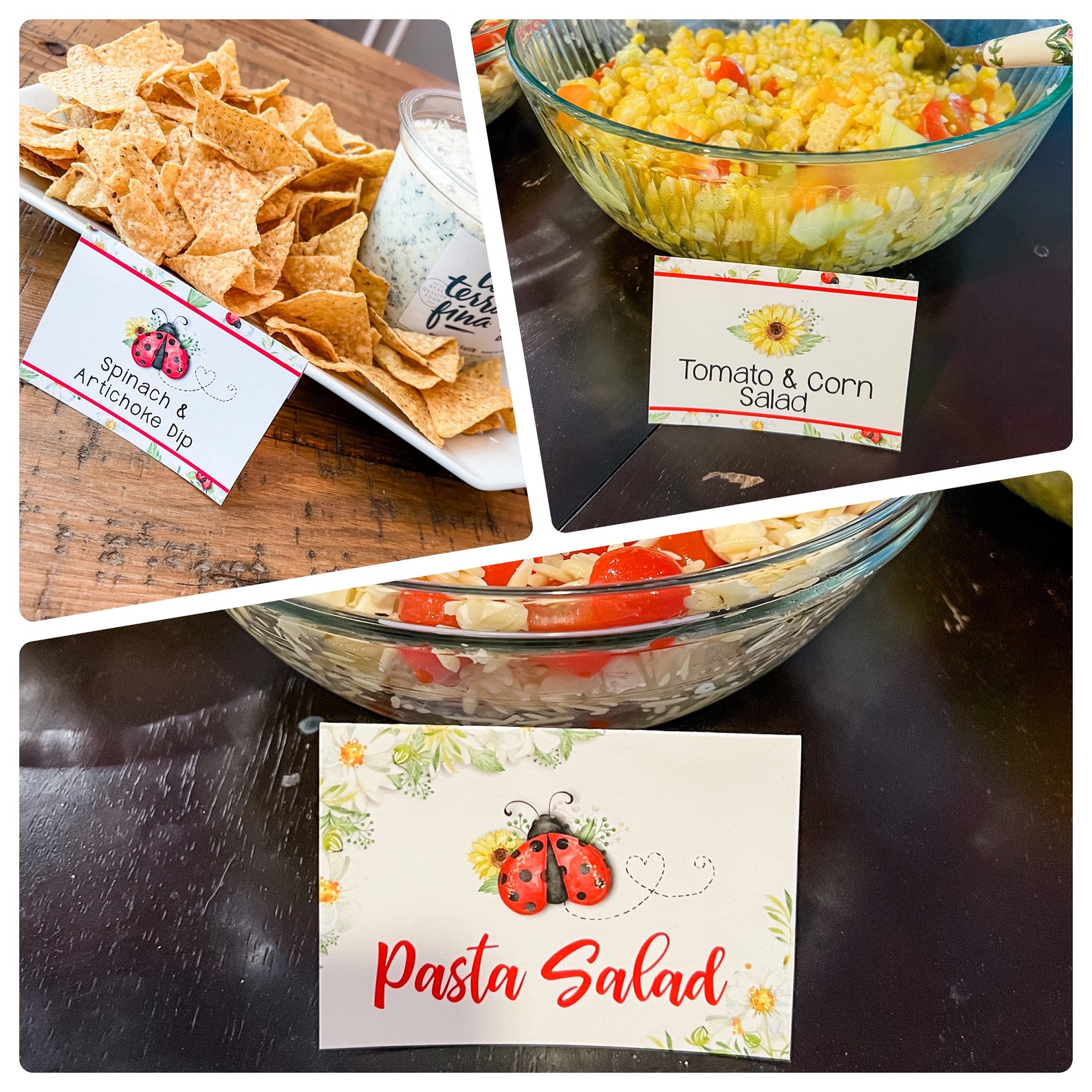 EDITABLE Ladybug Birthday Party Food Tents Ladybug Food - Etsy