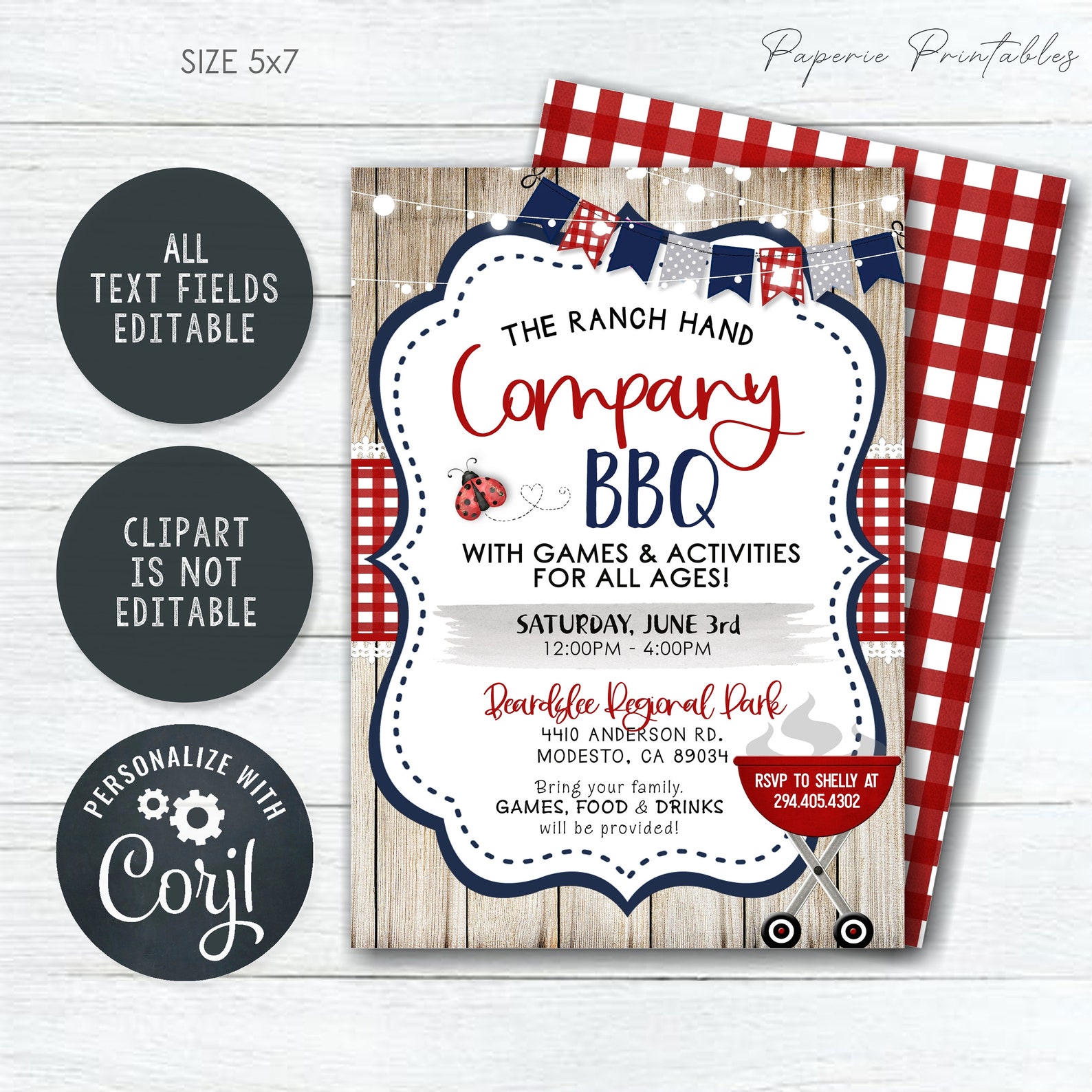 EDITABLE Company Picnic Invitation Client Appreciation Party - Etsy