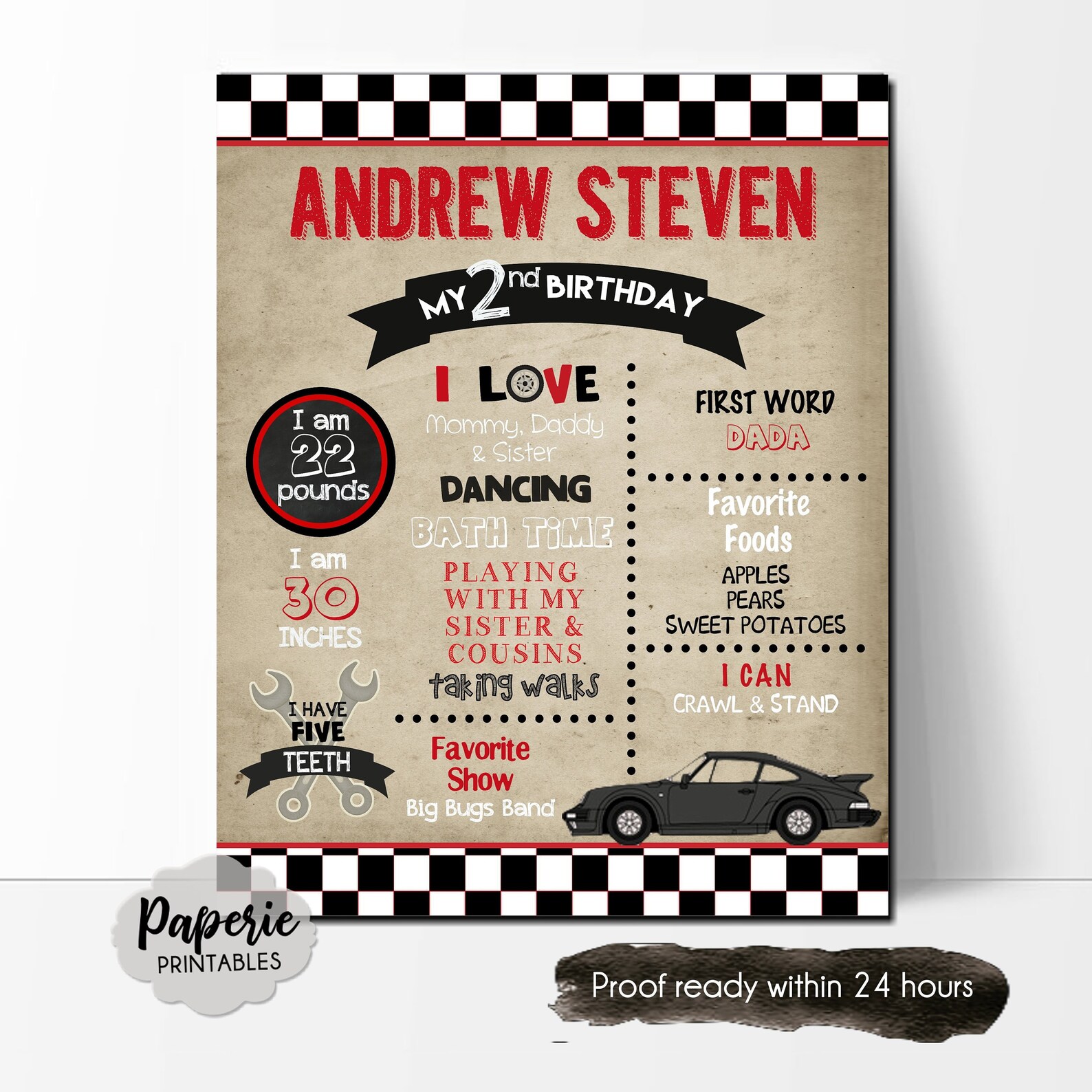 Vintage Car Birthday Milestone Chalkboard Poster Sign Car - Etsy