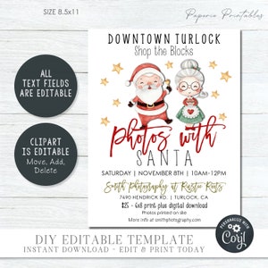 EDITABLE Photos With Santa Invitation, Photos With Santa Flyer ...