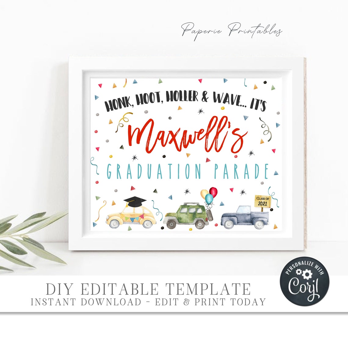 EDITABLE Graduation Drive By Yard Sign Drive By Graduation | Etsy