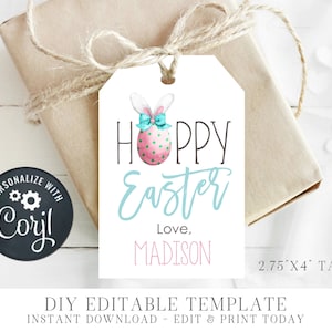 EDITABLE Happy Easter Gift Tags Easter Treats Tags Fully Editable ...