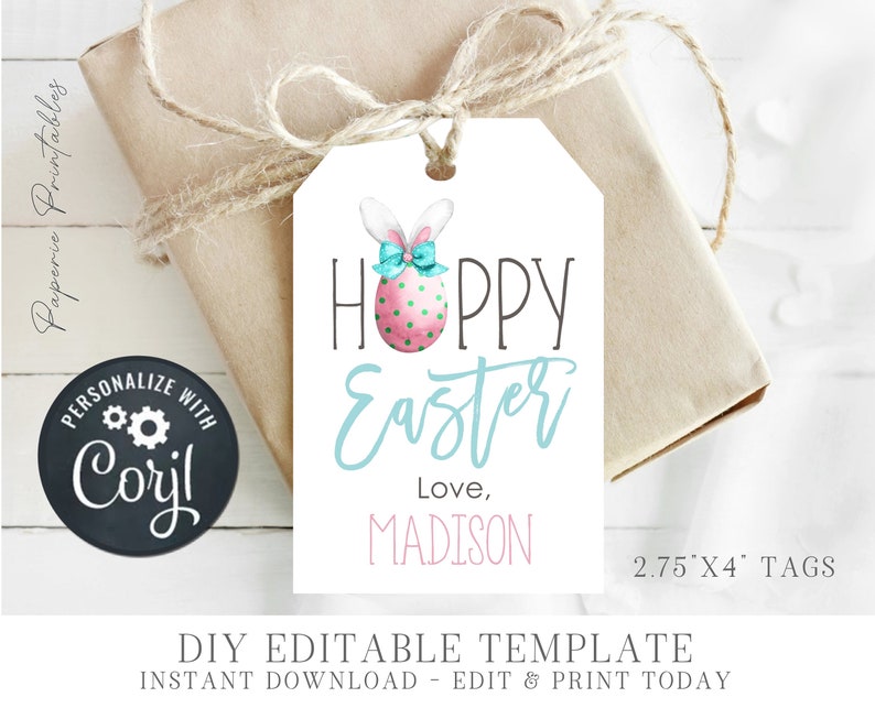 EDITABLE Happy Easter Gift Tags Easter Treats Tags Fully - Etsy