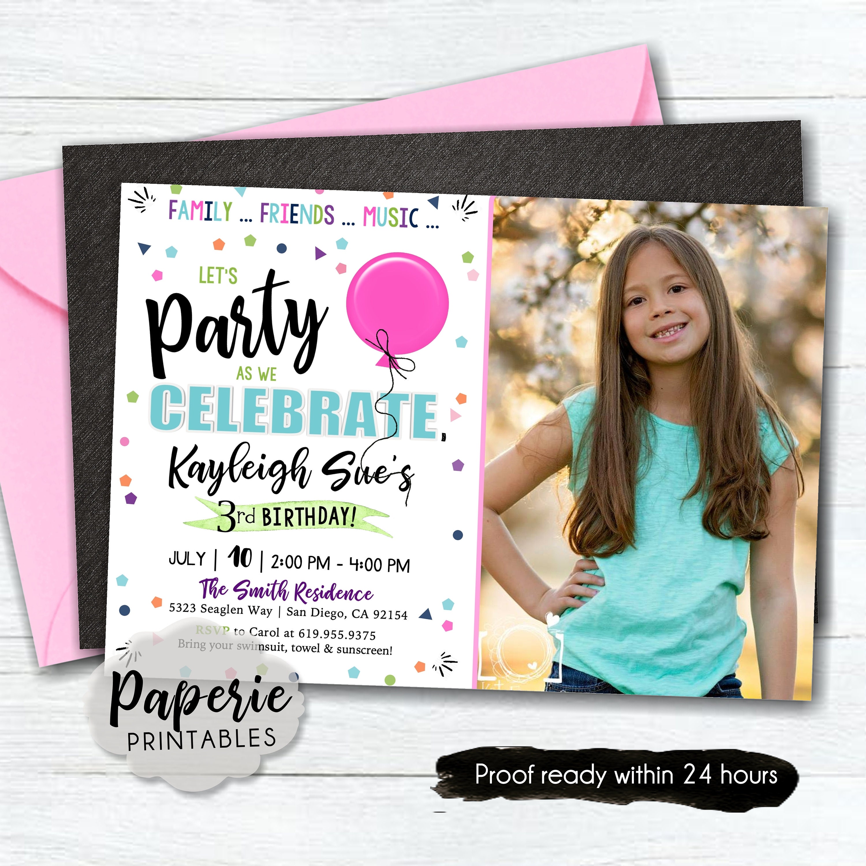 Colorful Birthday Party Invitation Birthday Party Invitation | Etsy