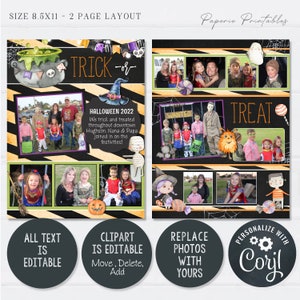 Editable Halloween Scrapbook Pages: DIY Photo Album (digital Download ...
