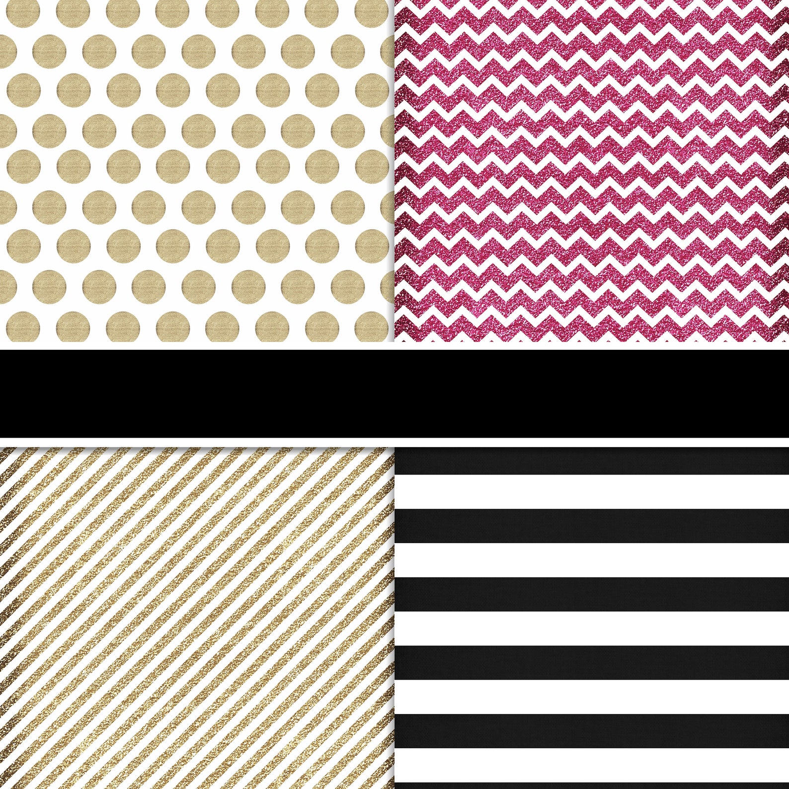Pink & Gold Glitter Digital Paper: Scrapbook Patterns (12x12, Digital ...