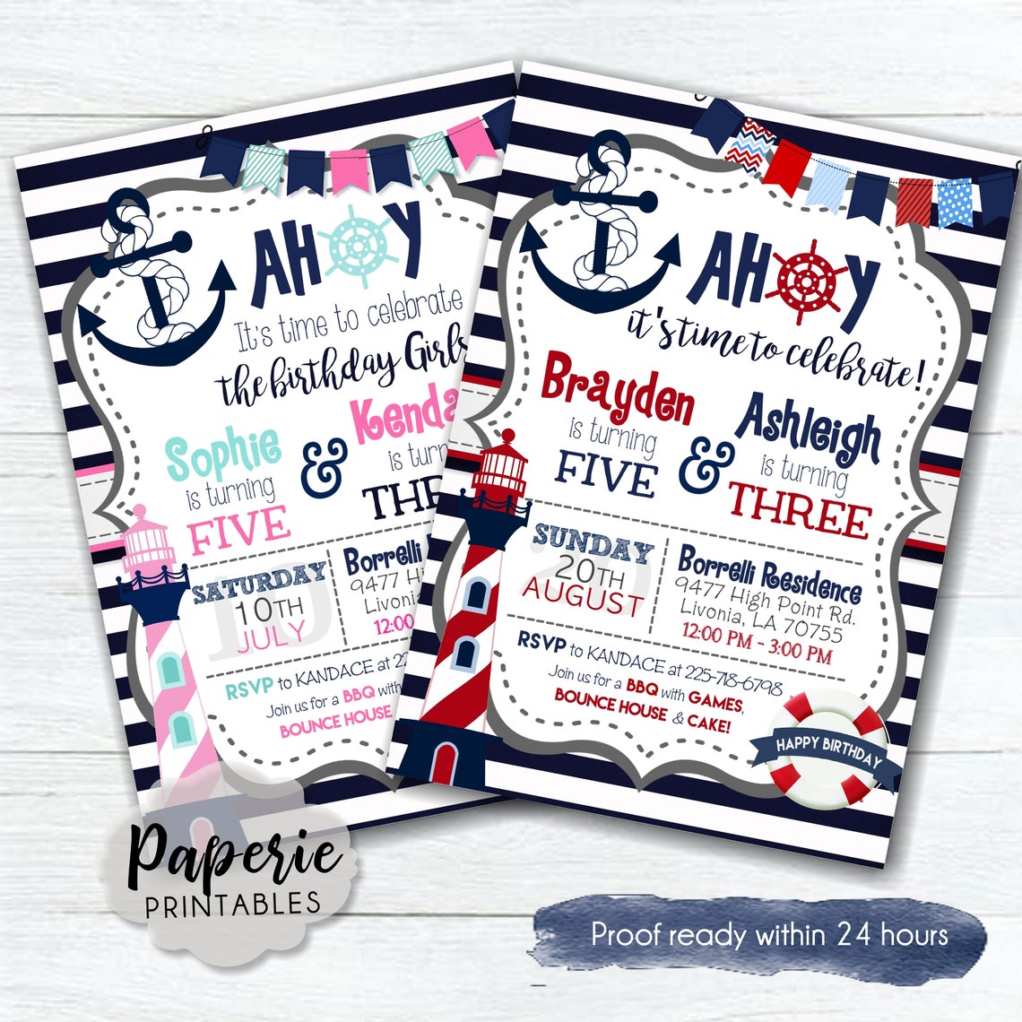 Nautical Birthday Party Invitation Sailor Birthday - Etsy