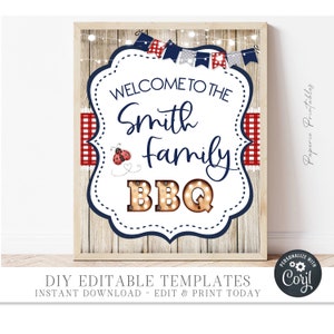 Editable BBQ Party Signs, Company BBQ Party Signs, Neighborhood BBQ ...