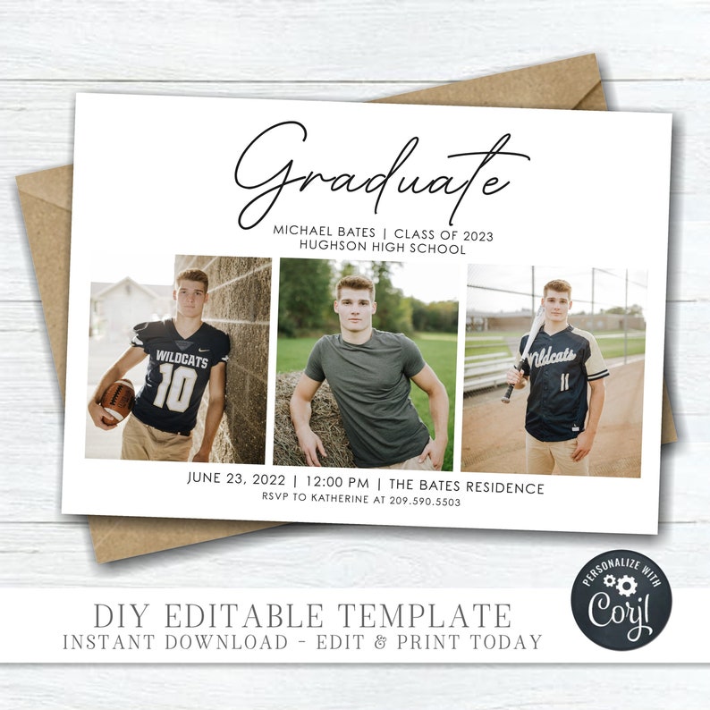 EDITABLE Graduation Party Invitation Class of 2023 Graduation - Etsy