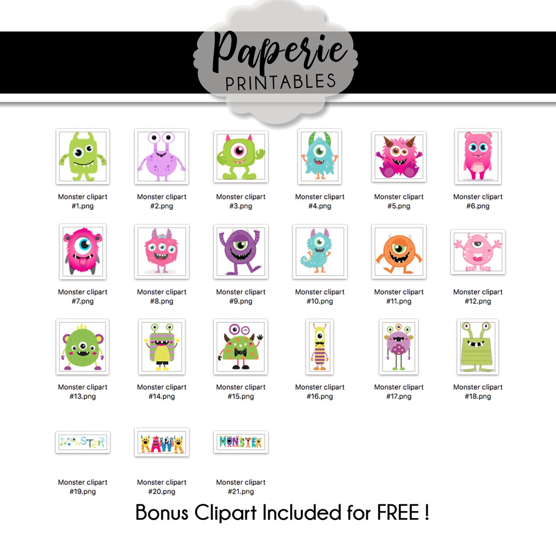 Little Monsters Digital Paper 12x12 Digital Scrapbooking - Etsy