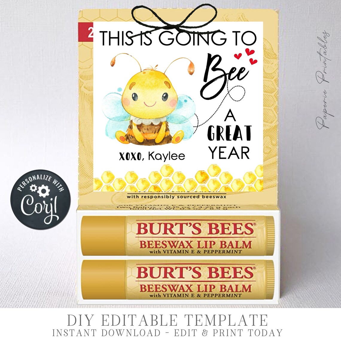 EDITABLE First Day of School Printable Tag Bee Printable Gift | Etsy
