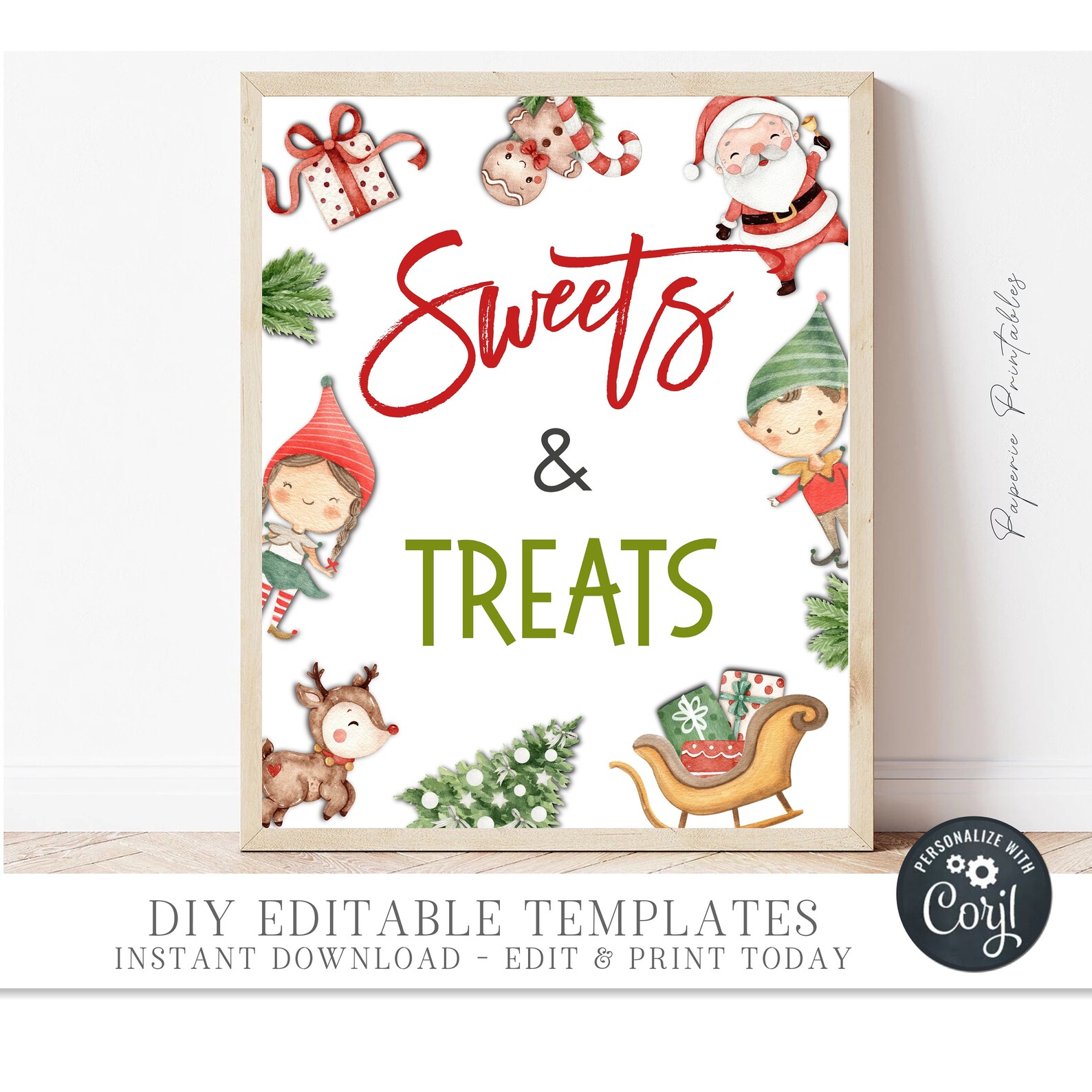 Editable Christmas Party Signs: DIY Holiday Decor (digital Download) # ...