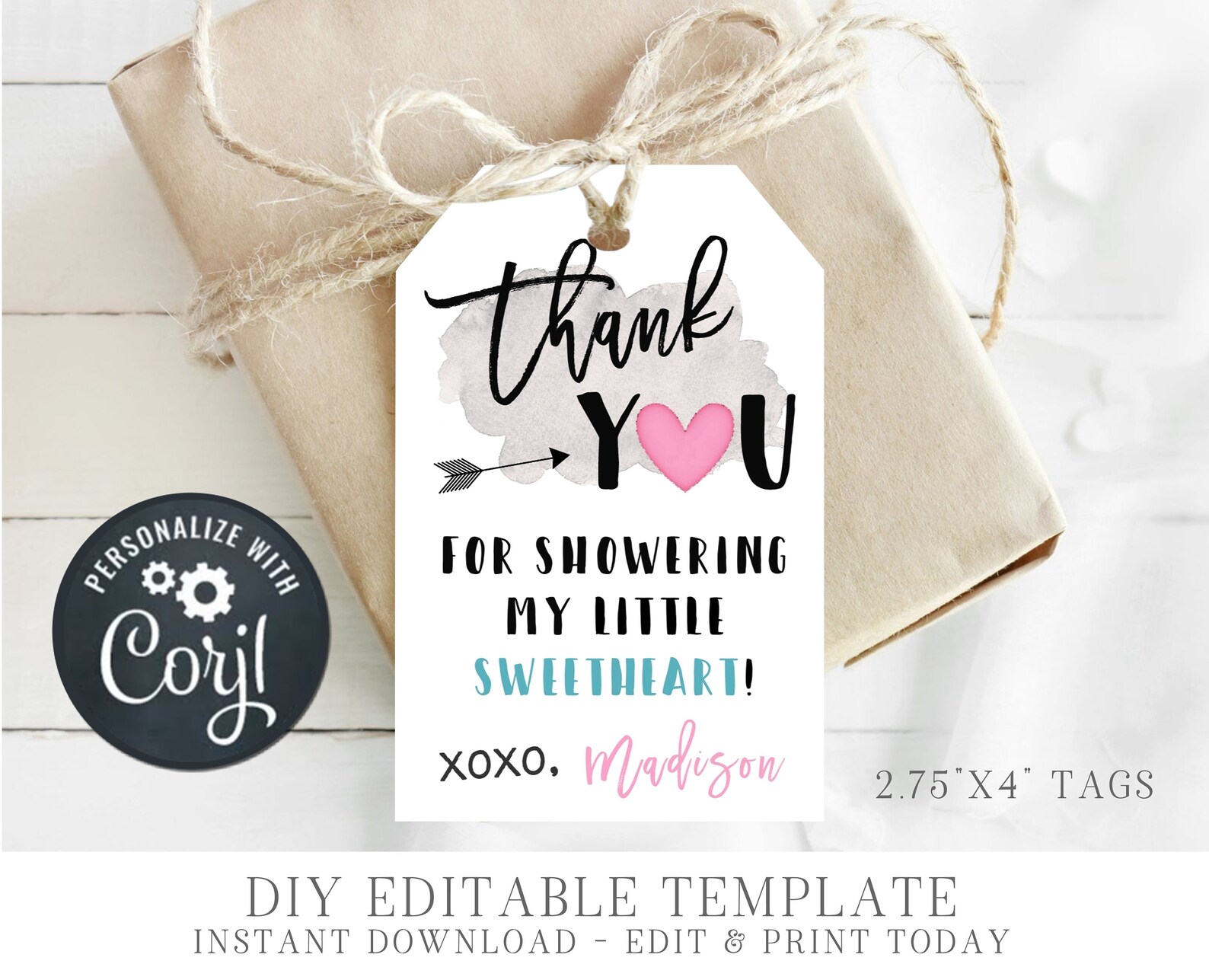 Editable Baby Shower Favor Tags DIY Favor Tags Valentine - Etsy