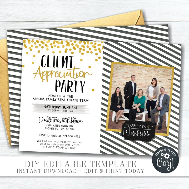 EDITABLE Realtor Appreciation Party Invitation Client - Etsy