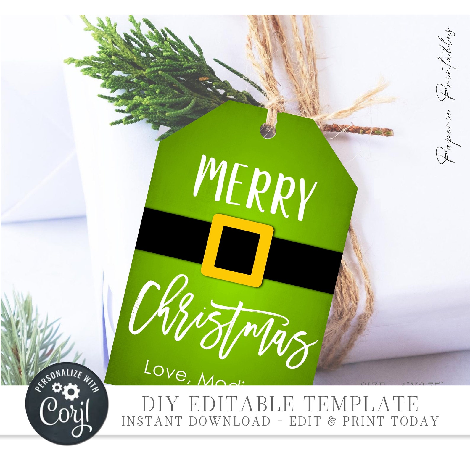 Editable Christmas Gift Tags Elf Christmas Gift Tags Santa - Etsy