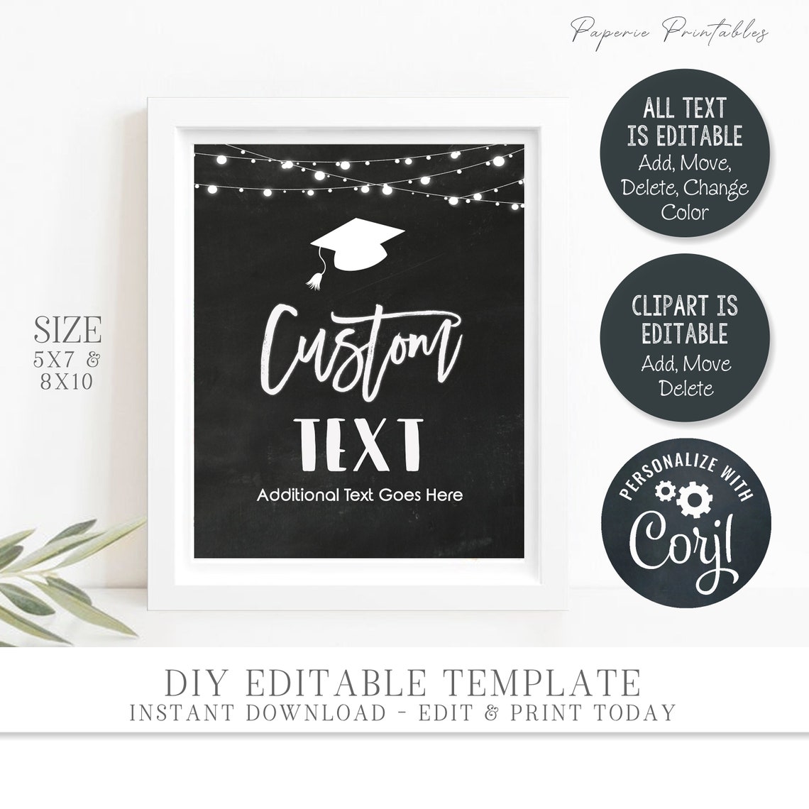 EDITABLE Graduation Party Signs Class of 2022 Graduation | Etsy