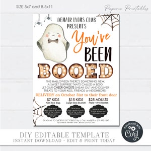 You've Been Booed Halloween Flyer: Editable Fundraiser (corjl) #HG03 - Etsy