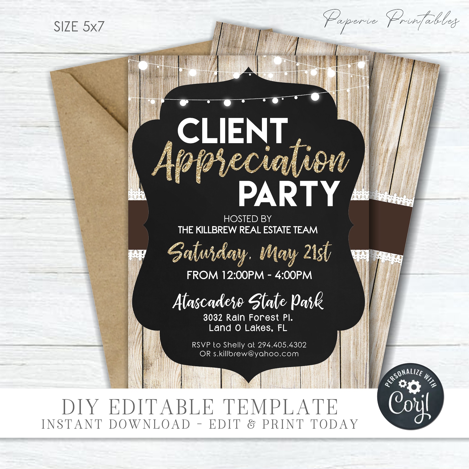 Editable Client Appreciation Party Invitation: DIY Corjl Template # ...