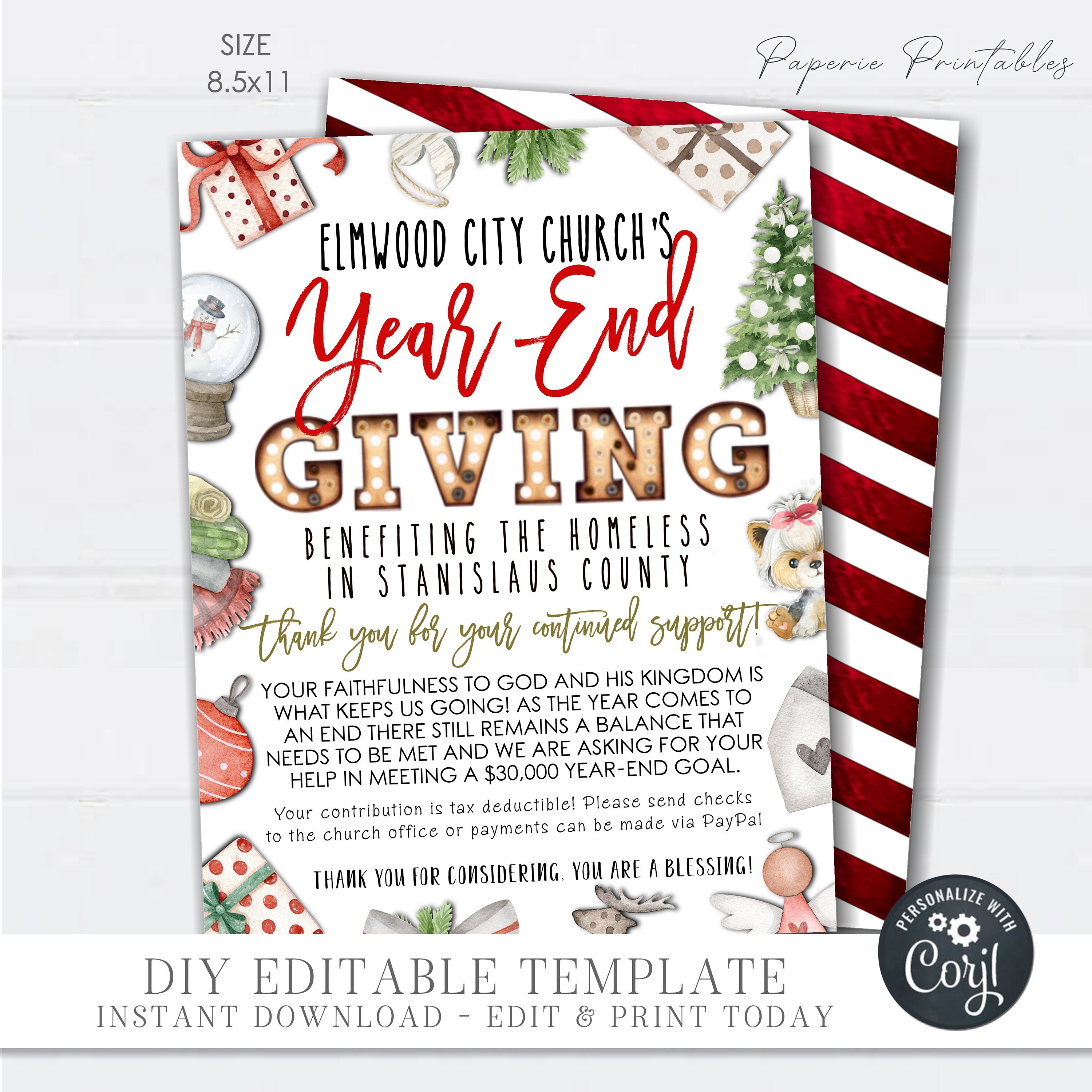 EDITABLE Year-end Giving Flyer Year-end Fundraiser Flyer - Etsy