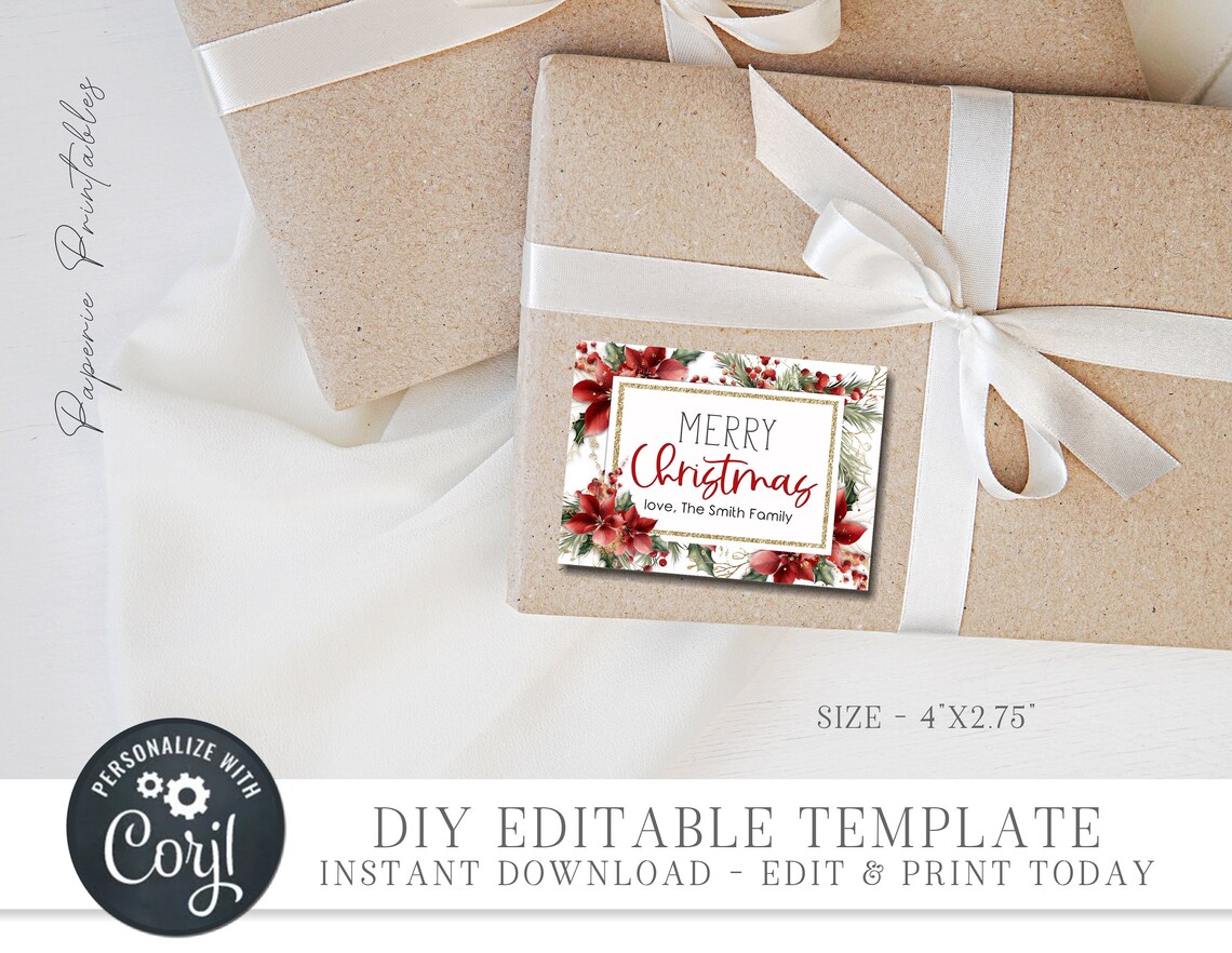 Editable Christmas Gift Tags Christmas Tags Editable - Etsy