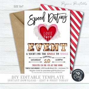 Editable Speed Dating Event Flyer Template (corjl DIY) - Etsy