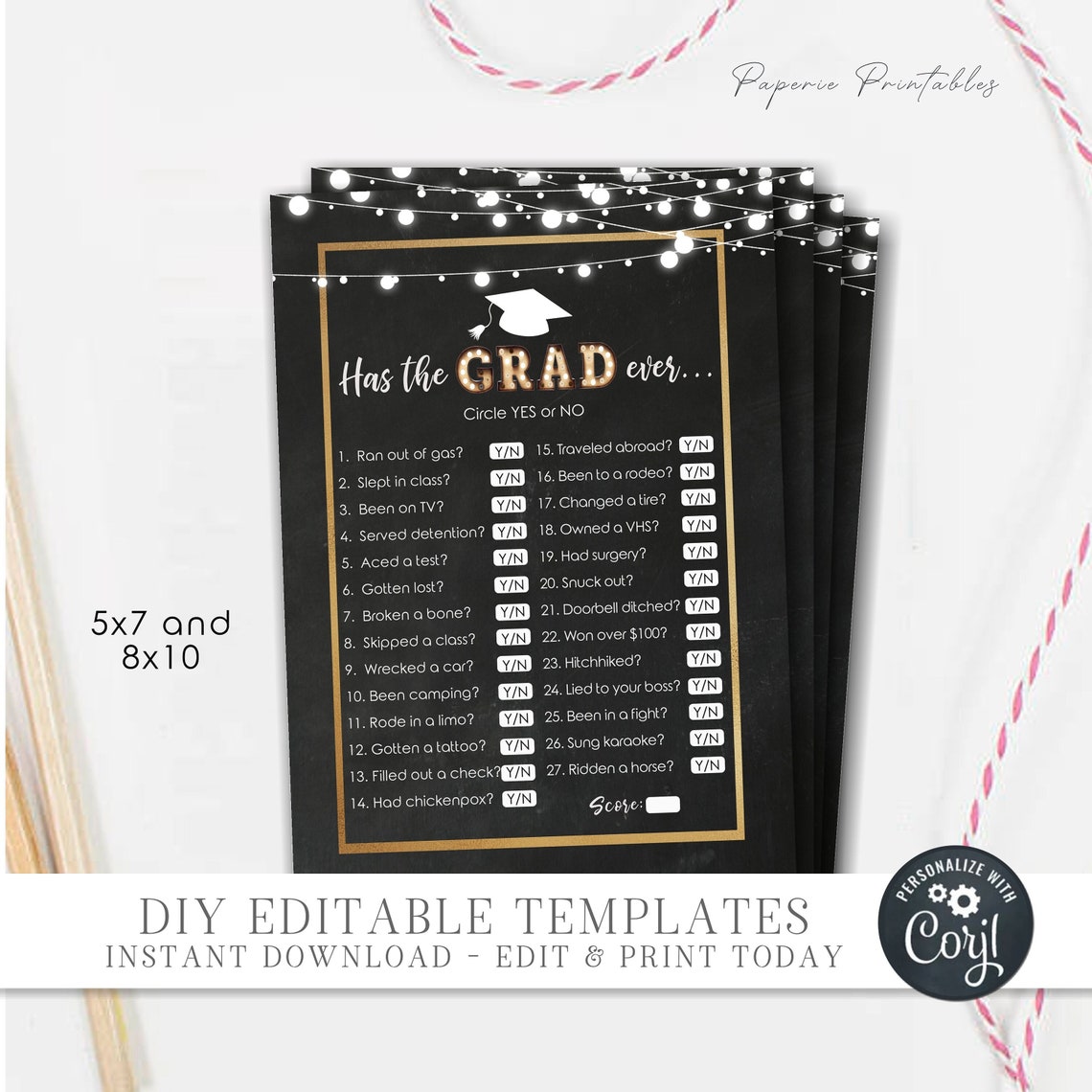 Editable Has the Grad Ever Graduation Party Game Graduation - Etsy
