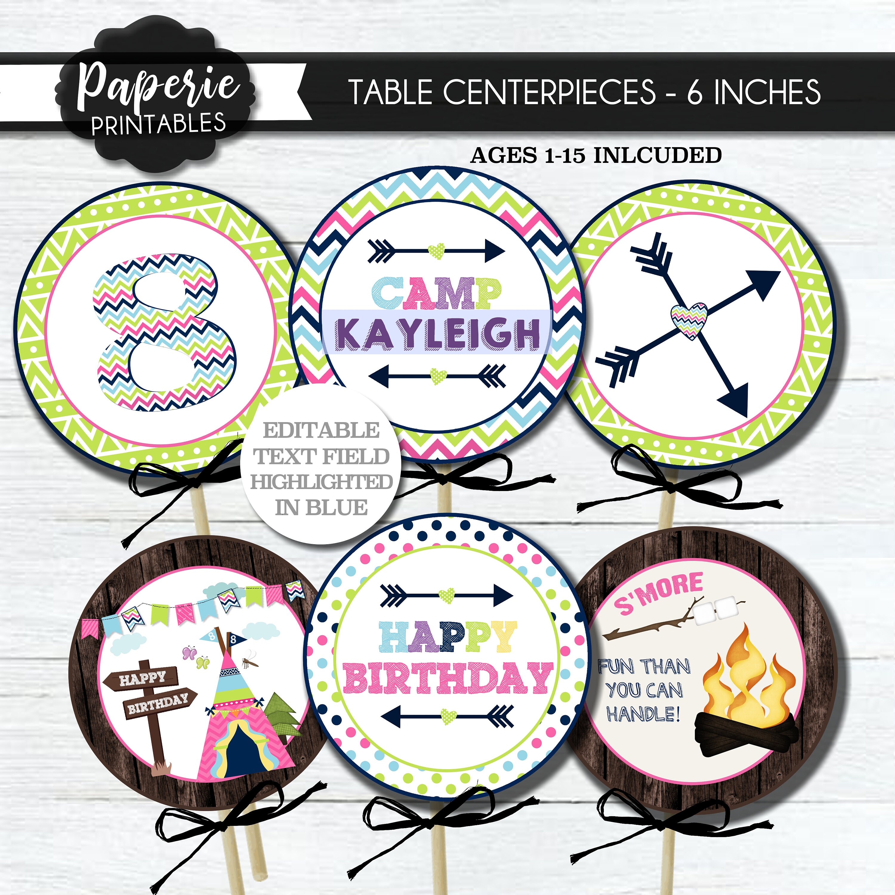 Girl Camping Birthday Party BUNDLE Girl Camping Birthday - Etsy