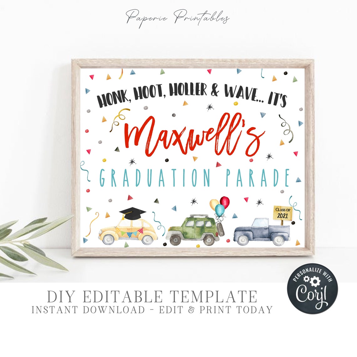 EDITABLE Graduation Drive By Yard Sign Drive By Graduation | Etsy