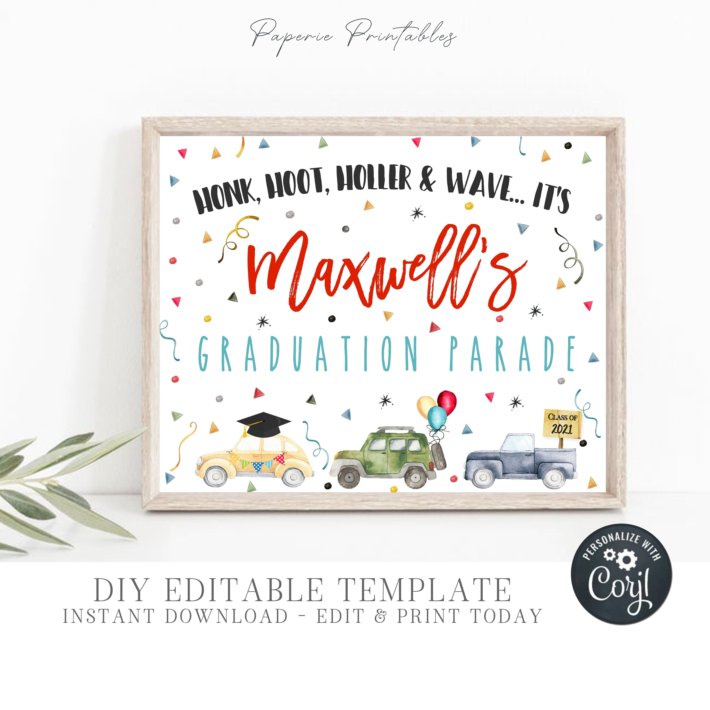 EDITABLE Graduation Drive by Yard Sign Drive by Graduation - Etsy