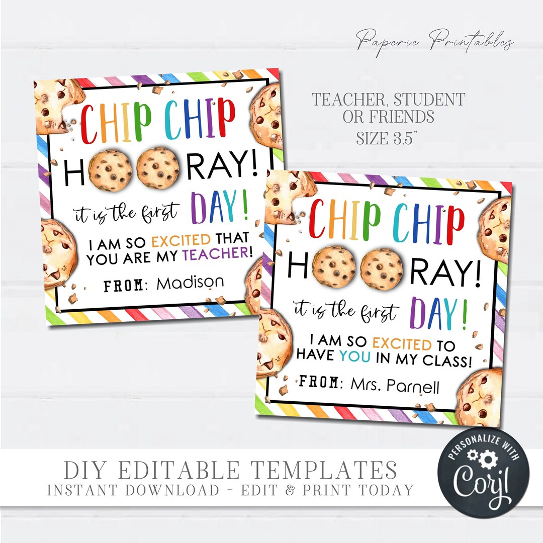 EDITABLE Cookie Teacher Gift Tag, Thank You First Day of School Tag ...