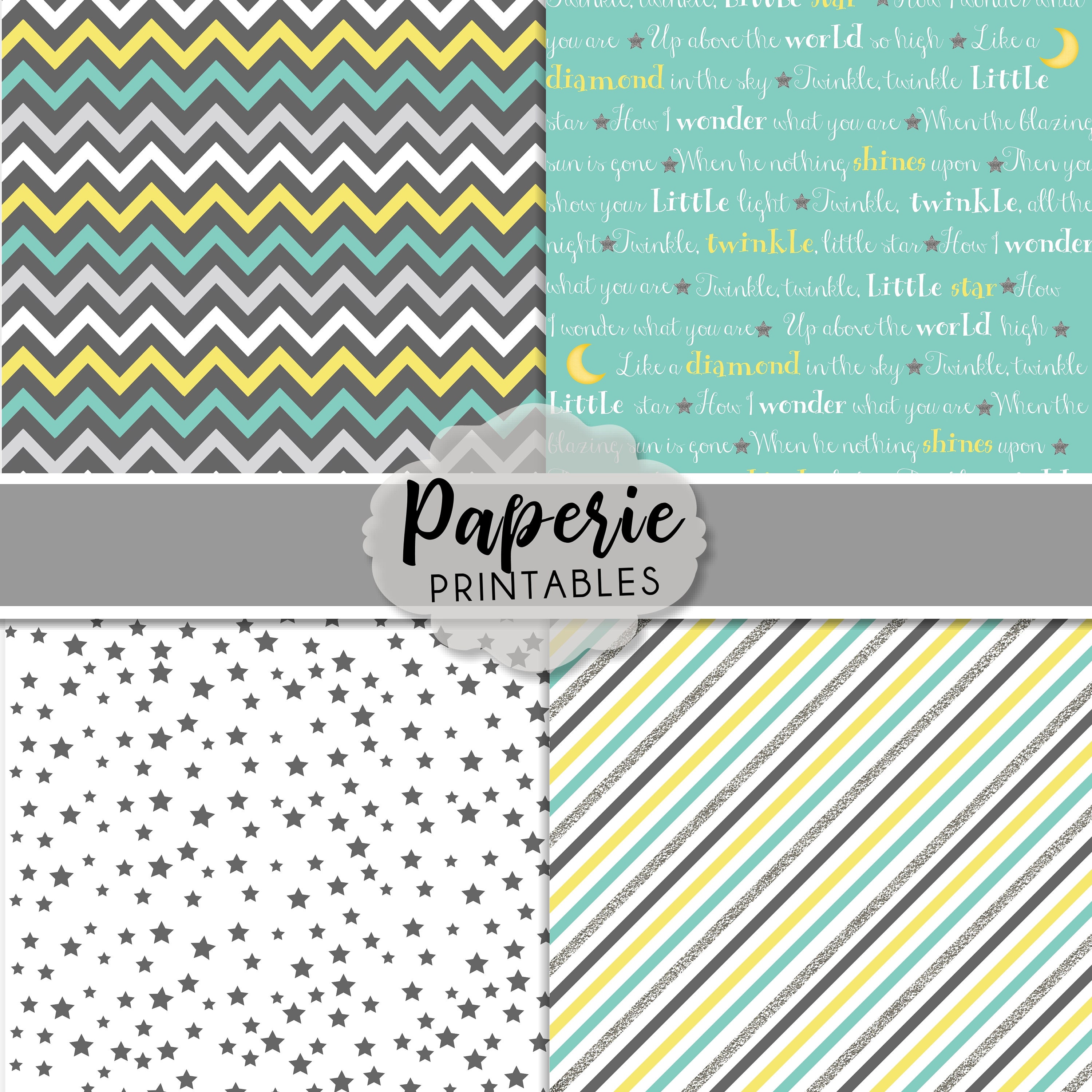 Twinkle Twinkle Little Star Pattern Digital Paper 12x12 | Etsy