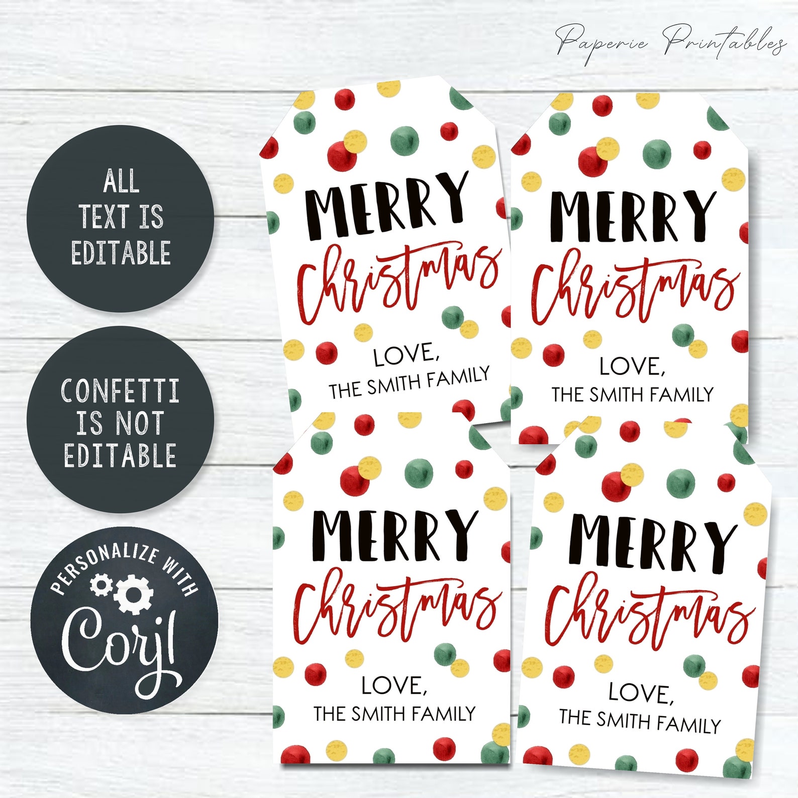 Editable Merry Christmas Gift Tags Christmas Gift Tags - Etsy