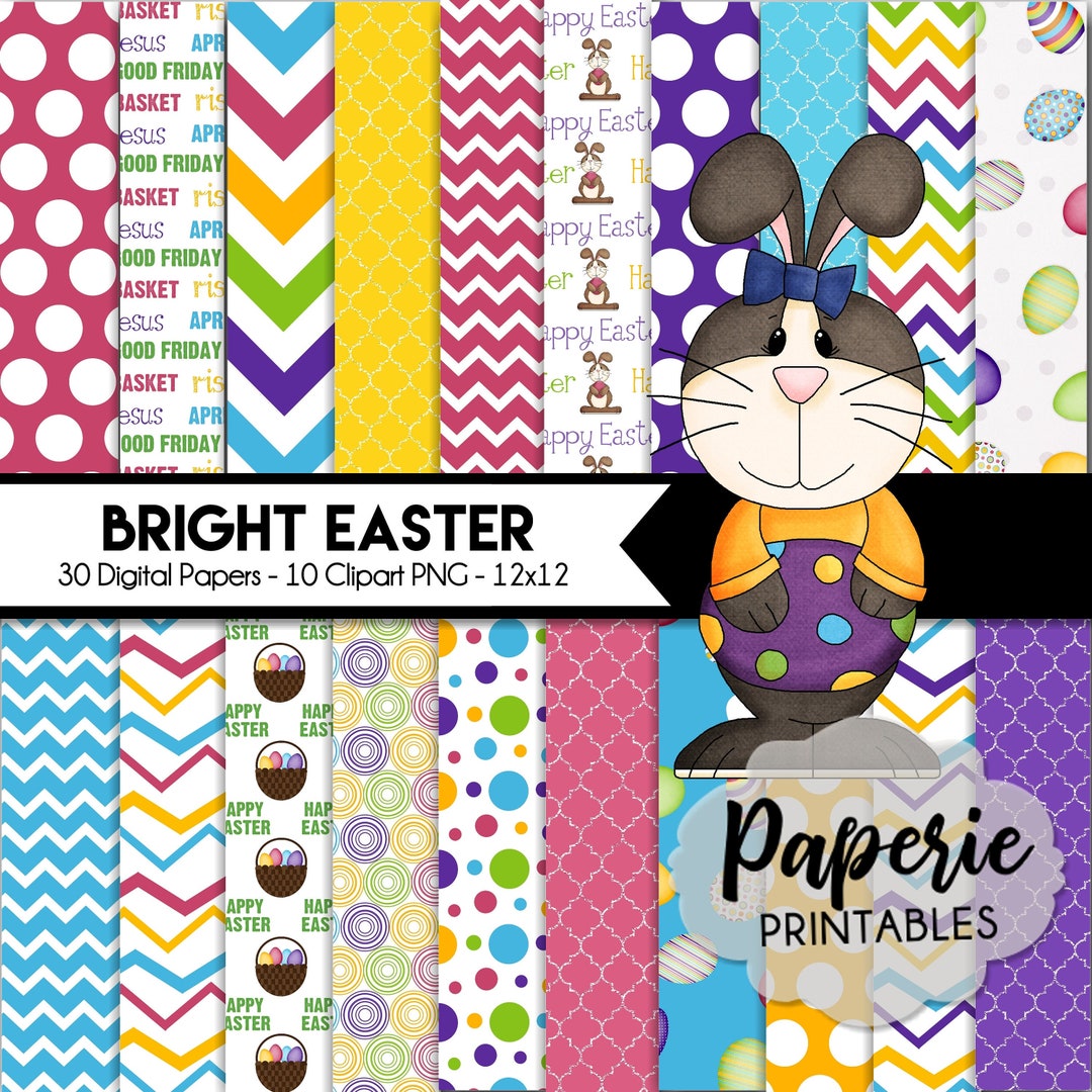 Easter Digital Paper - Easter Pattern 12x12 Digital Scrapbooking Paper ...