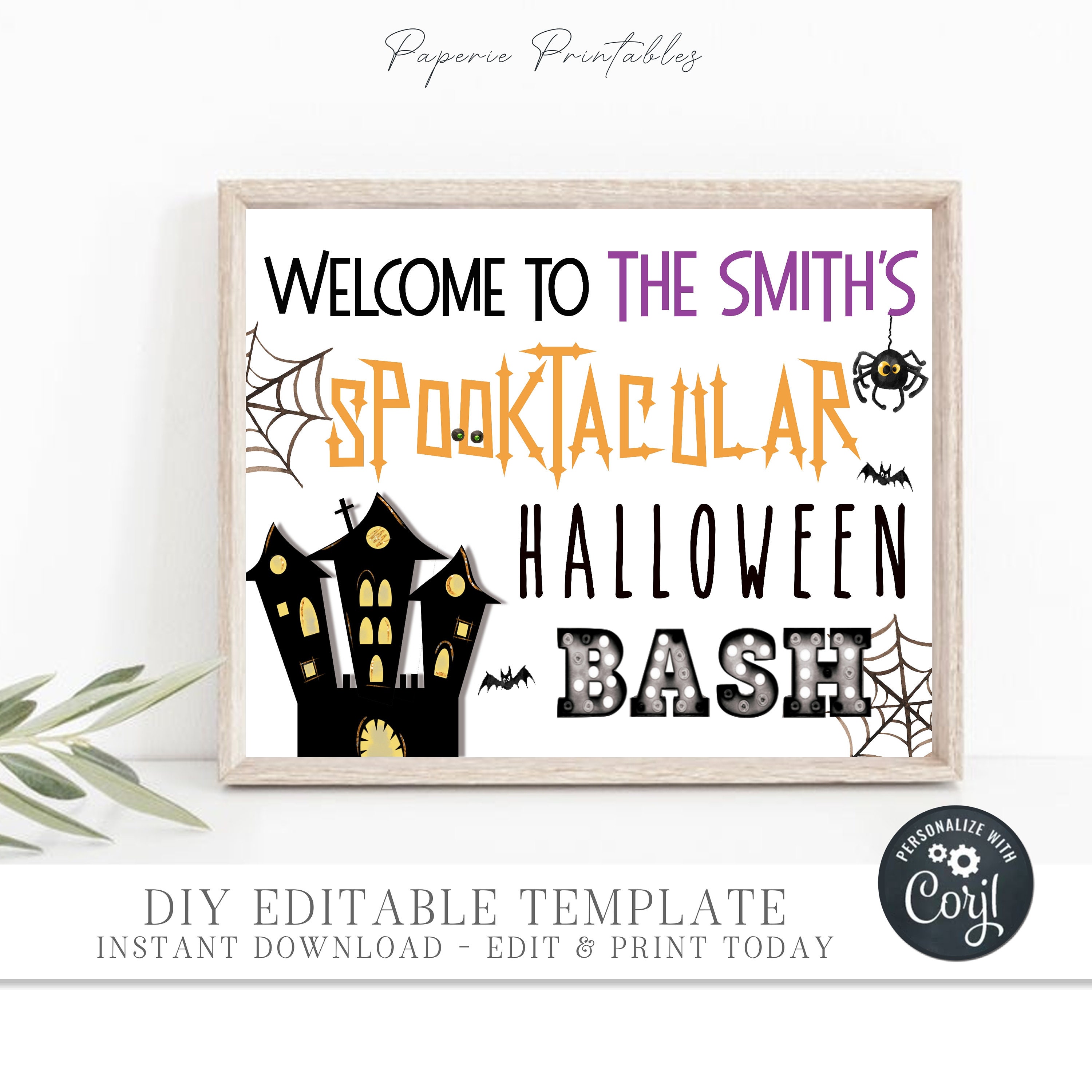 Editable Halloween Party Welcome Sign: Spooktacular Decor (DIY Digital ...