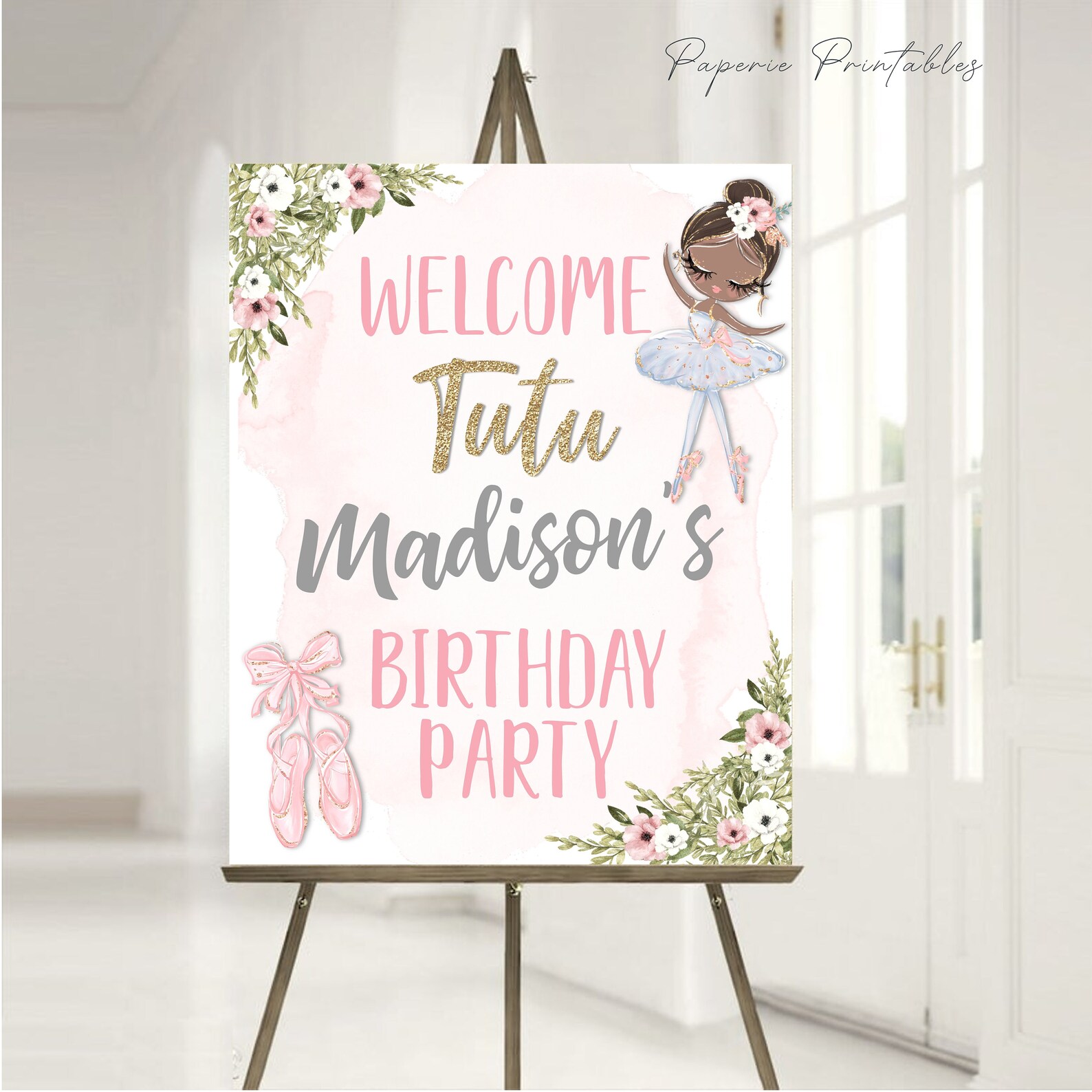 Editable Ballerina Party Welcome Sign Ballerina Birthday | Etsy