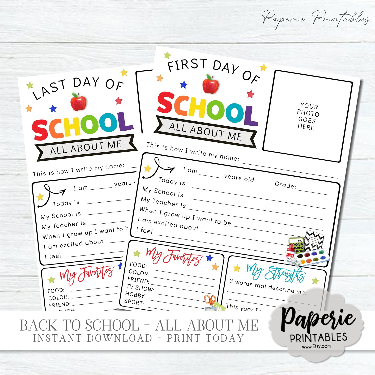 EDITABLE First Day of School Questionnaire First Day of - Etsy