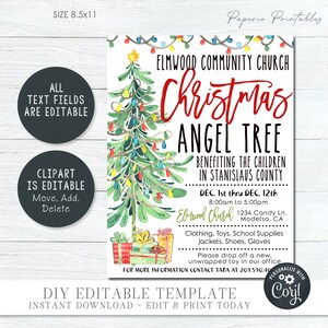 Editable Christmas Angel Tree Flyer: Church Fundraiser (DIY Corjl) # ...