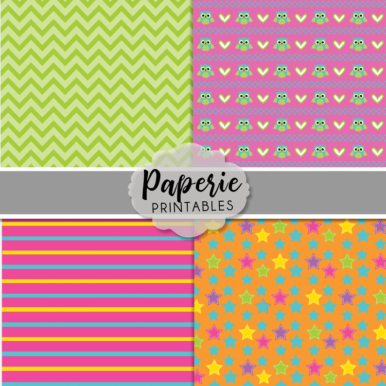 Woodland Owl Pattern Digital Paper 8.5x11 Digital | Etsy