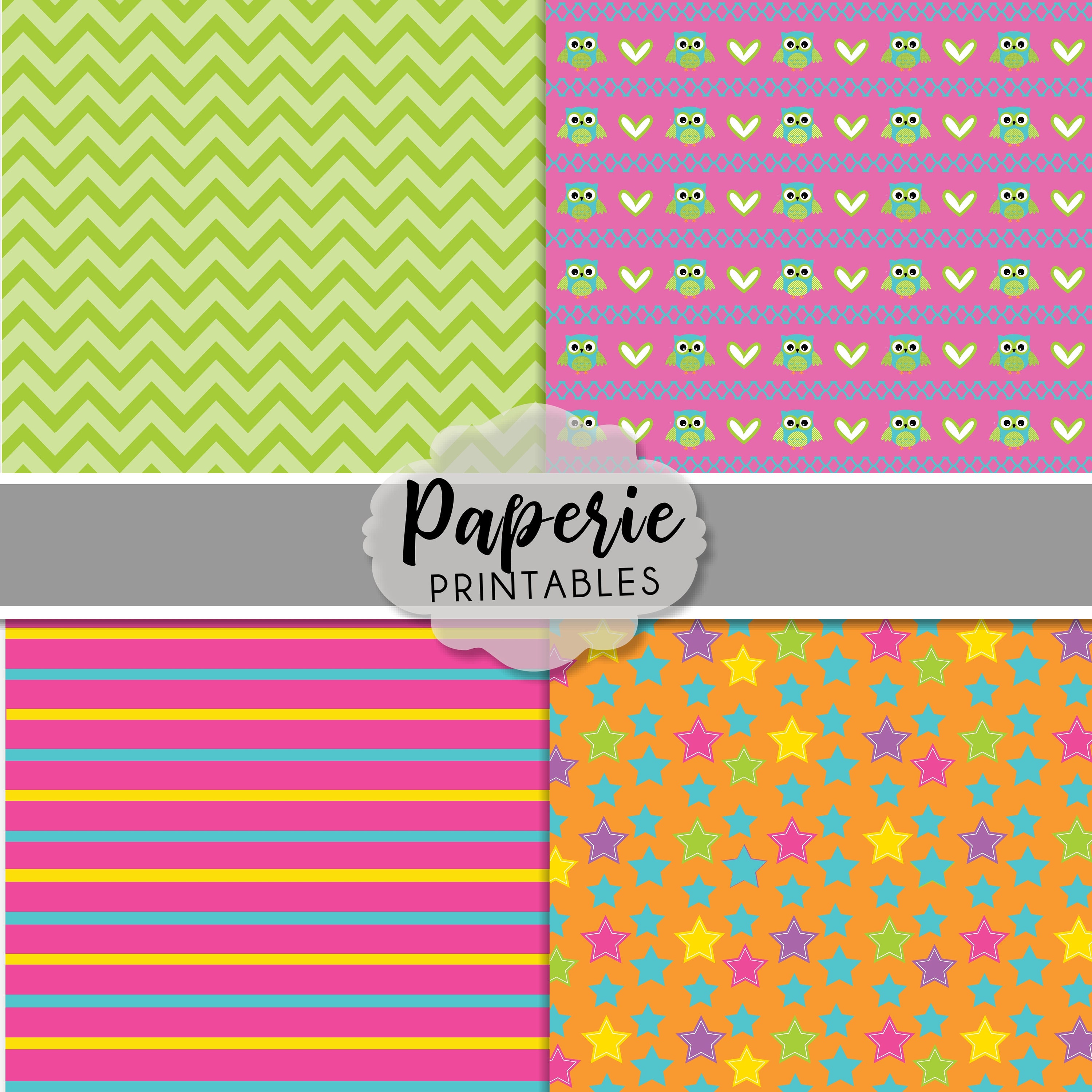 Woodland Owl Pattern Digital Paper 8.5x11 Digital | Etsy