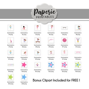 Gymnastics Digital Paper Pack: Scrapbooking Clipart (instant Download ...